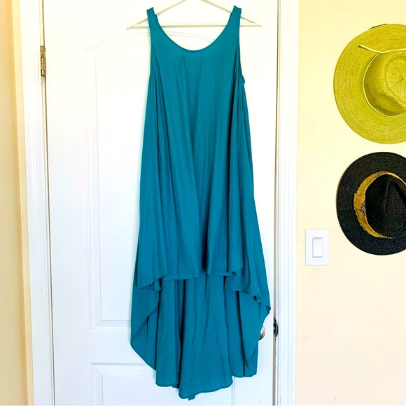 ASOS | Dresses | Asos Womens Green Highlow Flowy Sundress Midi Dress ...